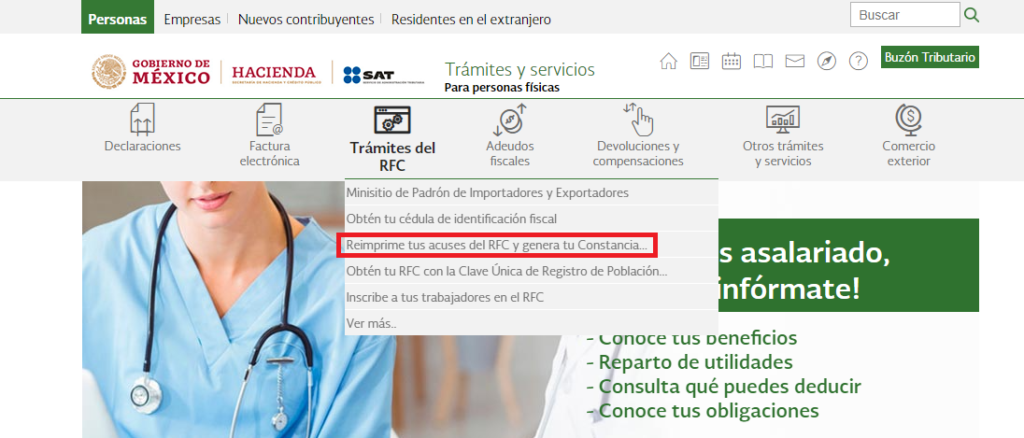 Generar constancia de Situación Fiscal del RFC